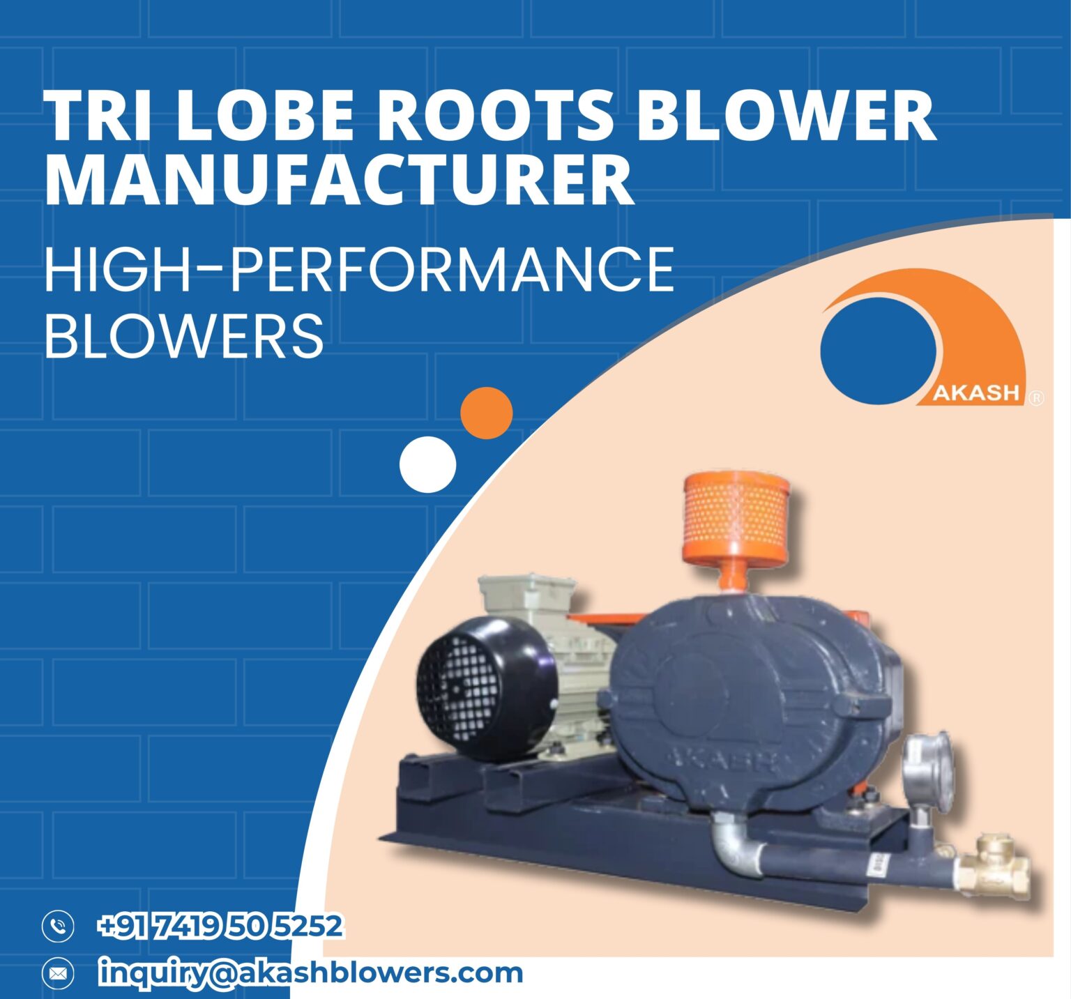 Tri Lobe Roots Blower Manufacturer | High Efficiency & Low Noise Design ...
