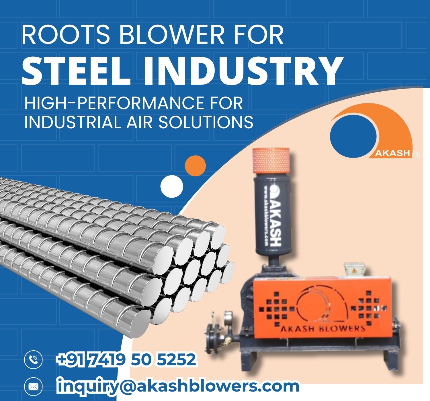 Roots Blower For Steel Industry | High Performance & Efficient Blower ...